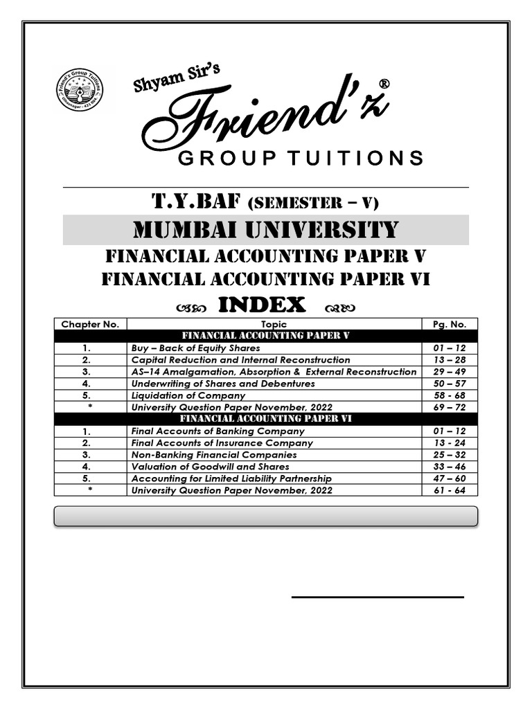 TYBAF Sem 5 Syllabus Overview | PDF | Taxes | Technology & Engineering