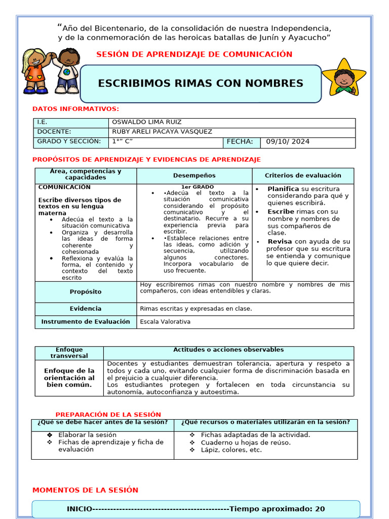 Rimas Con Nombres - Comu | PDF