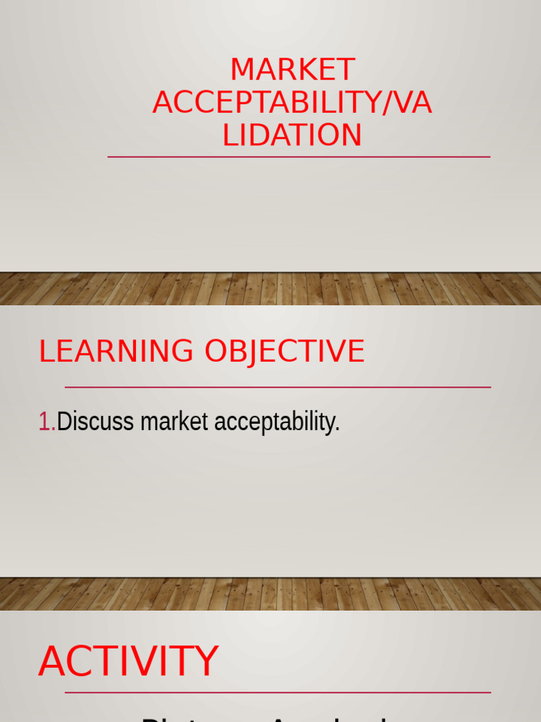 Market Acceptability | PDF