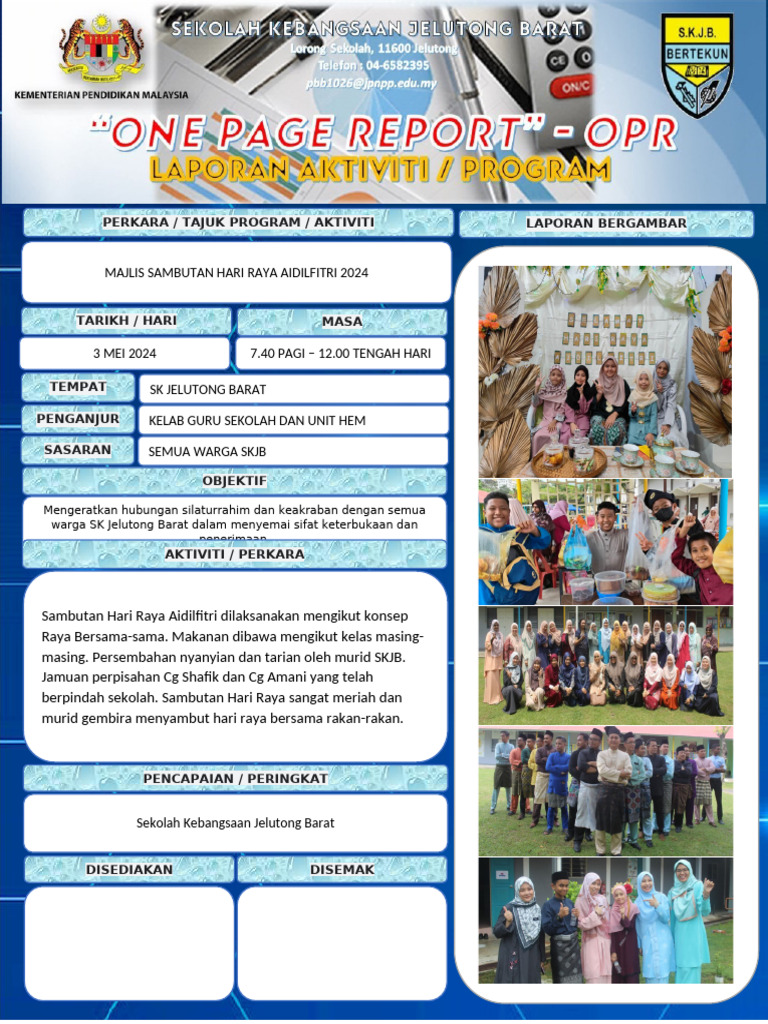 Opr Majlis Sambutan Hari Raya | PDF