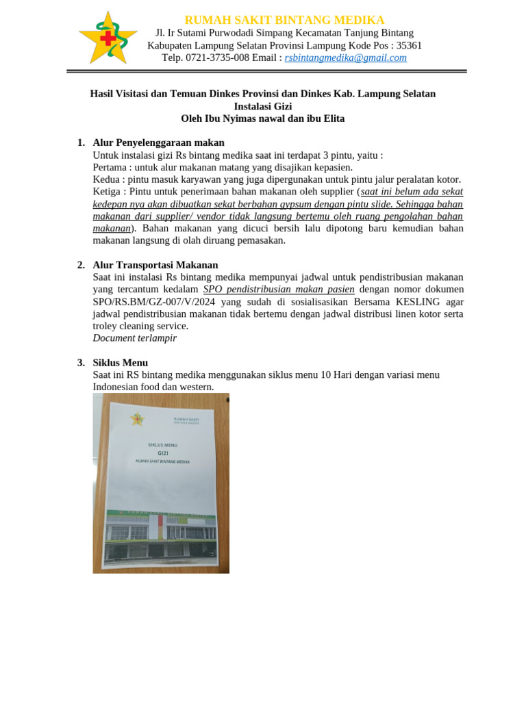 Temuan Dinkes Instalasi Gizi RSBM | PDF