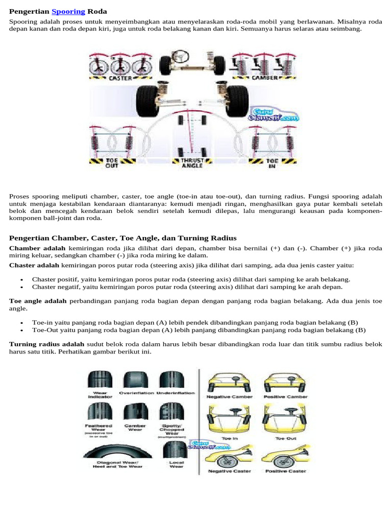 Pengertian Spooring Roda | PDF