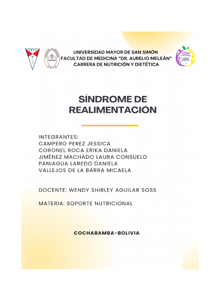 SINDROME DE REALIMENTACION | PDF