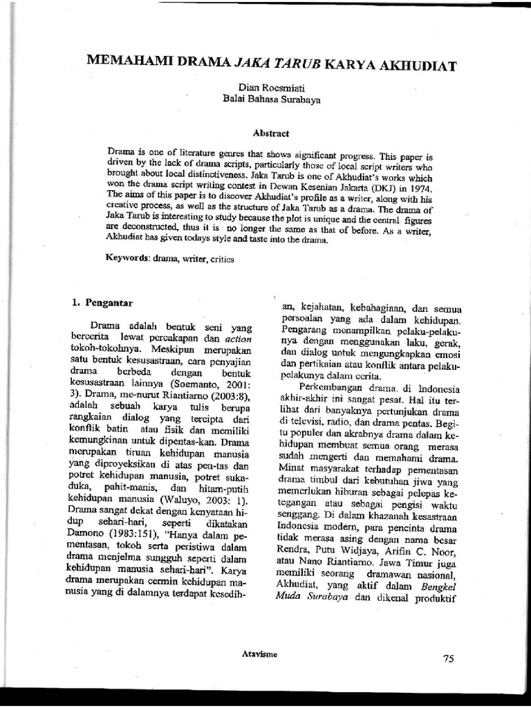 Memahami Drama Jaka Tarub Karya Akhudiat | PDF