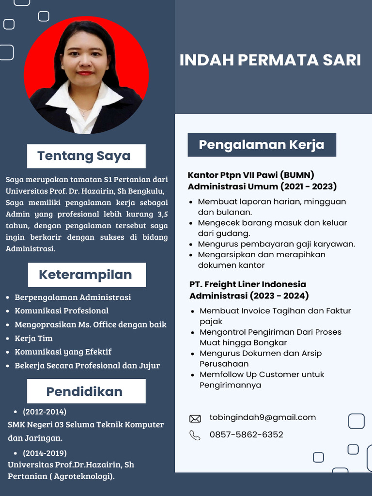 CV Indah Tobing | PDF