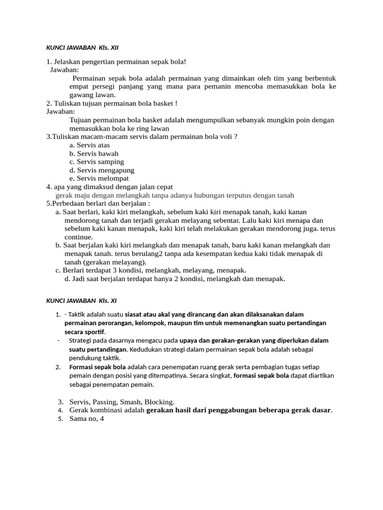 KUNCI JAWABAN KLS, 3,2 Dan 1 Soal 2023 | PDF