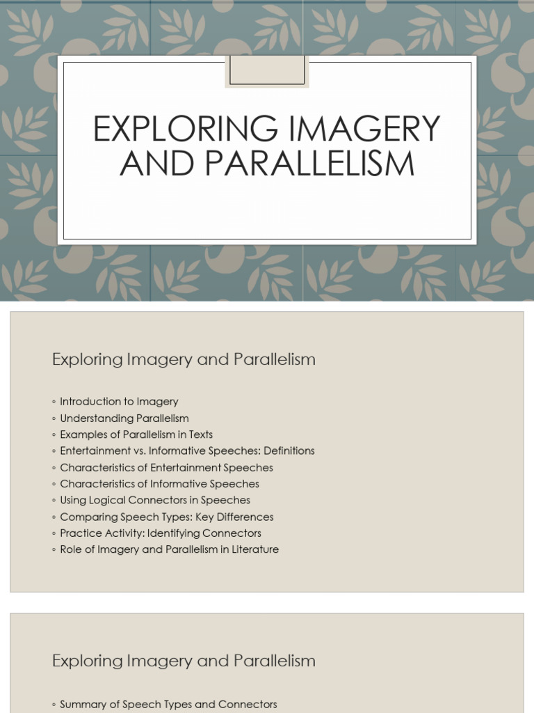Exploring Imagery and Parallelism | PDF