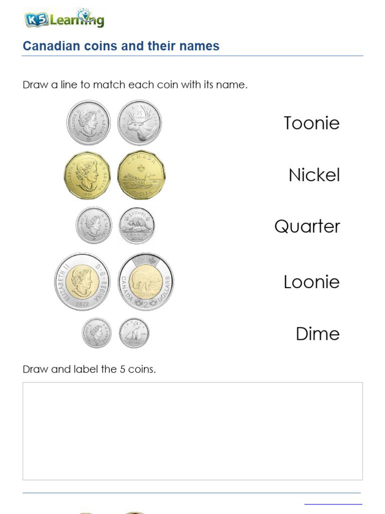 Grade 1 Money Match Coin To Name CDN | PDF