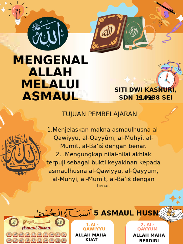 Mengenal Allah Melalui Asmaul Husna Kelas 5 | PDF