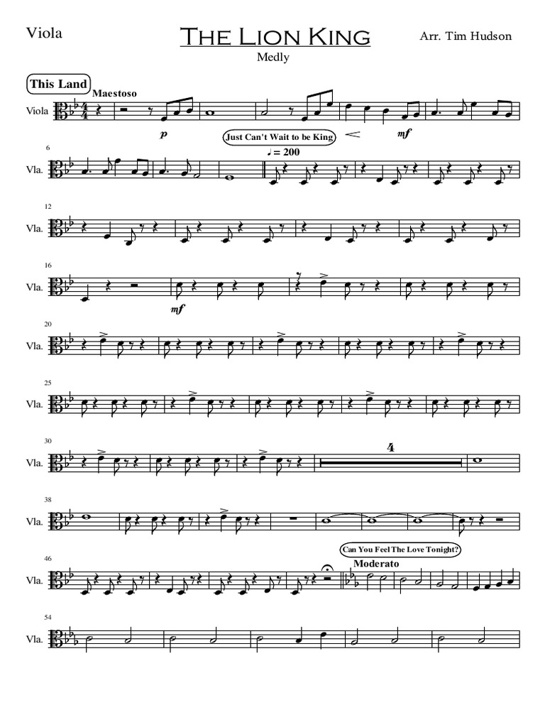 2440166-The Lion King Medley-Viola | PDF