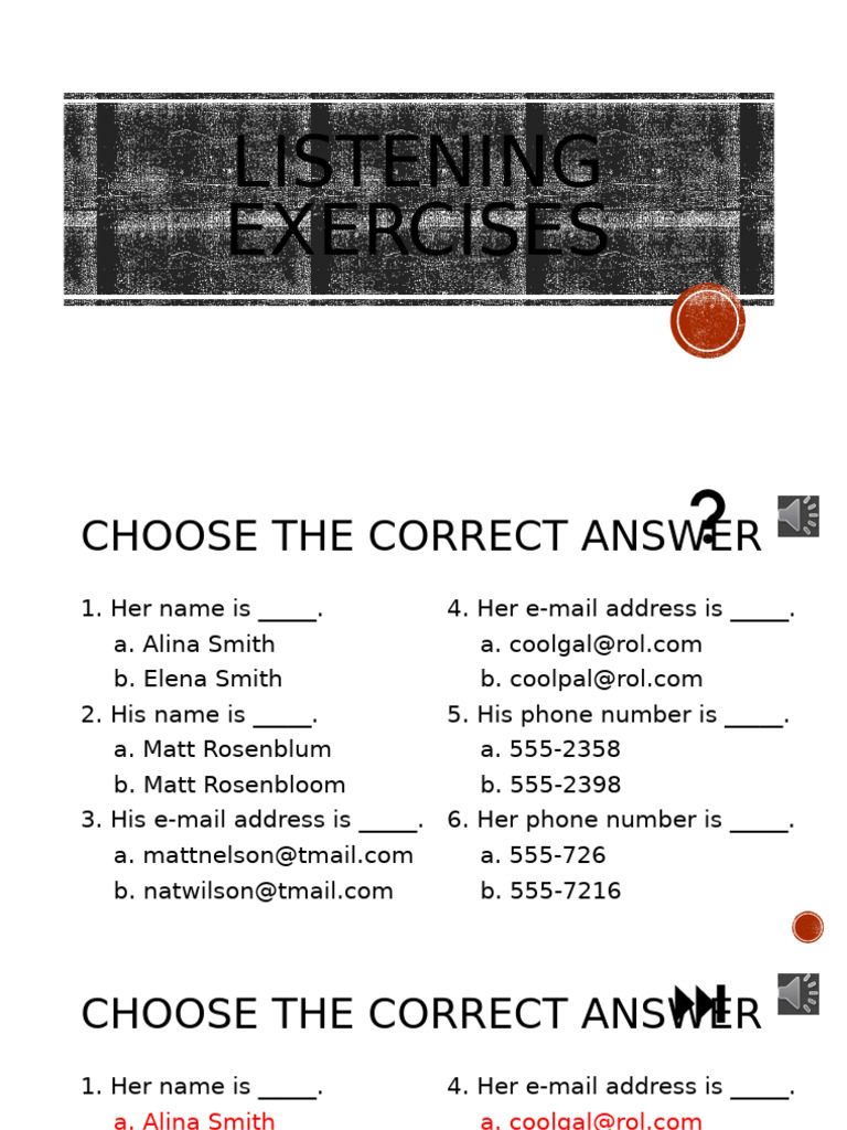 Listening Practice V2.0 | PDF