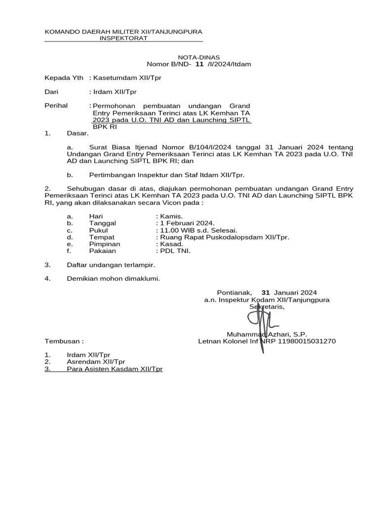 Nodis Permohonan Pembuatan Undangan | PDF