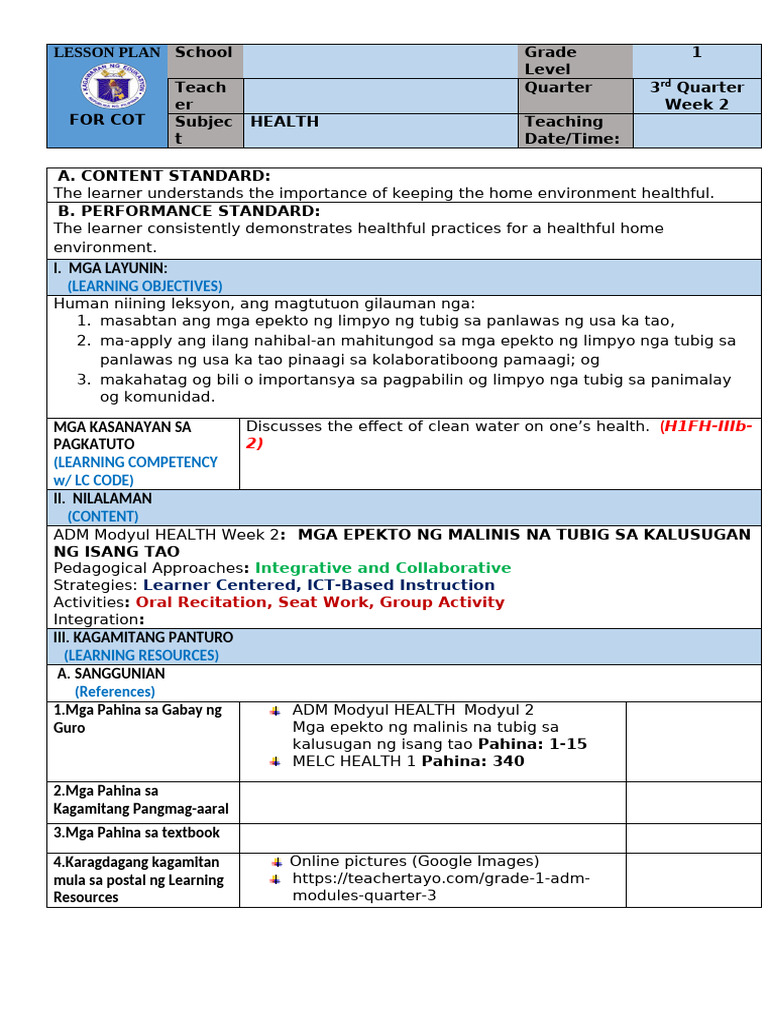 Health1 DLP Q3W2 | PDF
