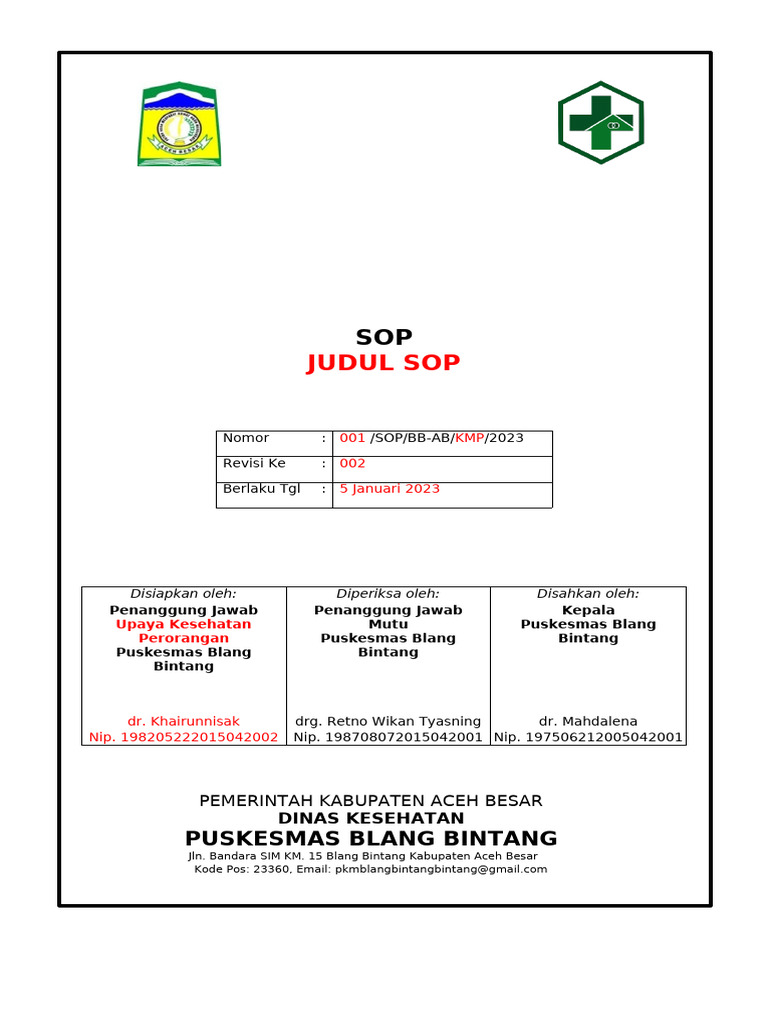 Sop Penjaringan Dan Daftar Tilik 2023 | PDF