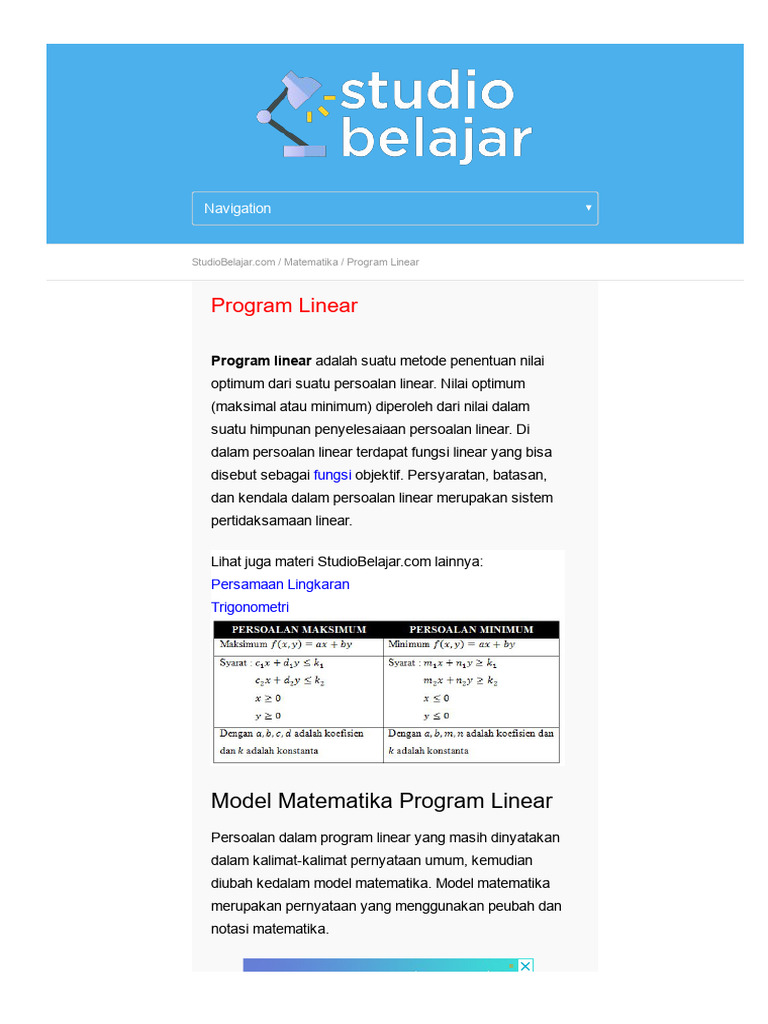 WWW Studiobelajar Com Program Linear | PDF