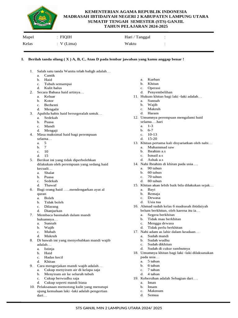 Fiqih Sts Kls5 | PDF