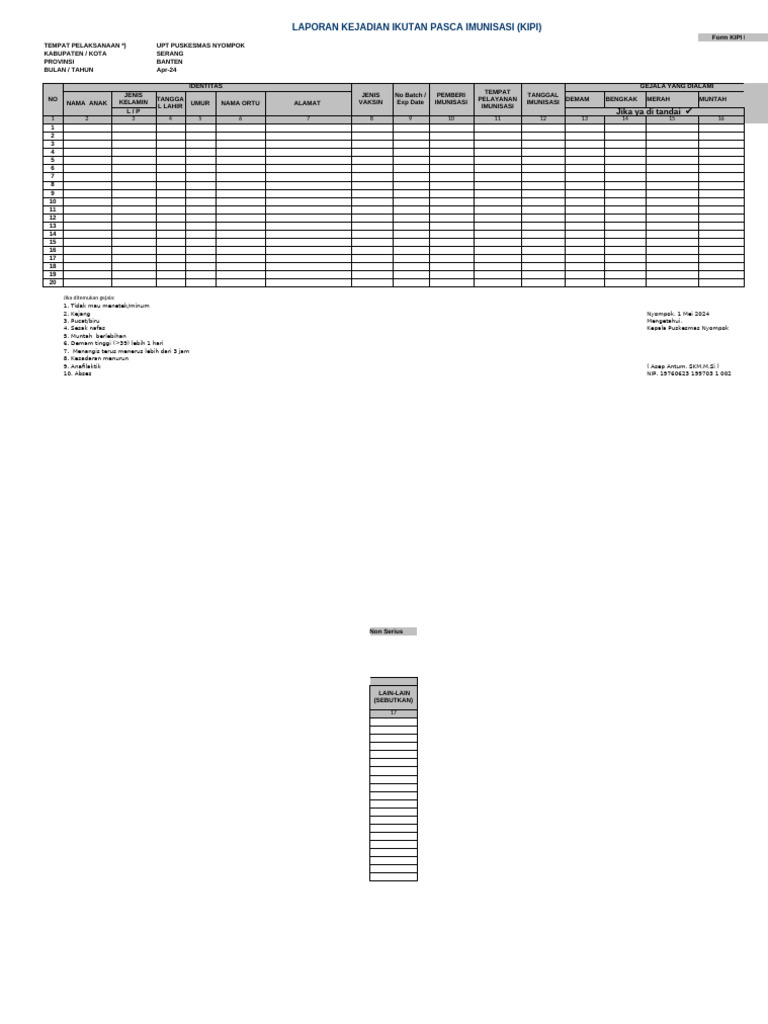 Form Kipi Non Serius Pdf