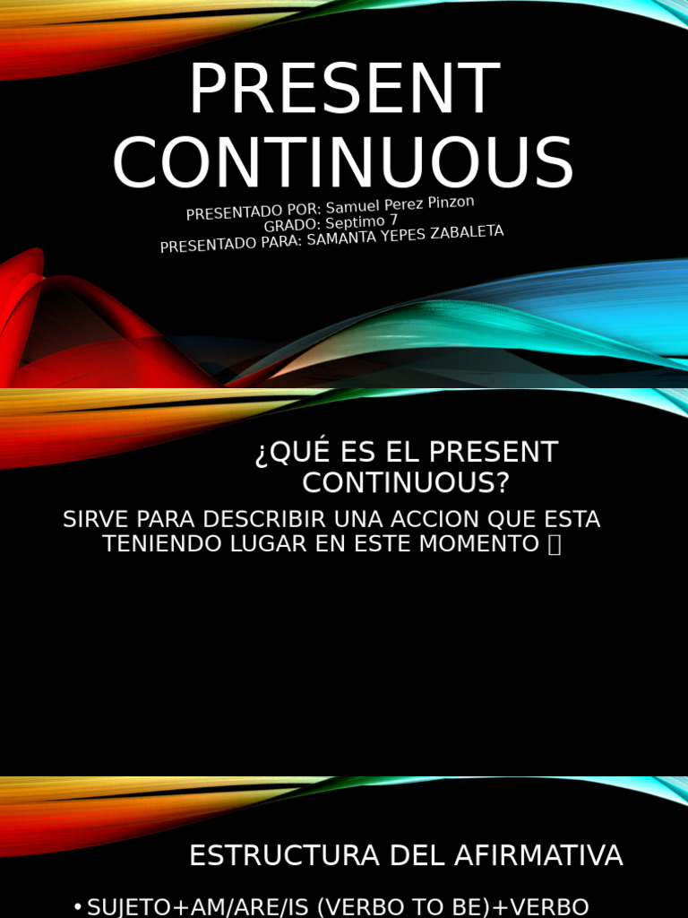 Present Continuous +VERB PATTERNS | PDF