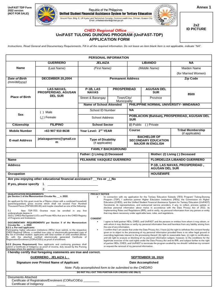 Annex 1 TDP Application Form New 1 | PDF | Justice | Crime & Violence