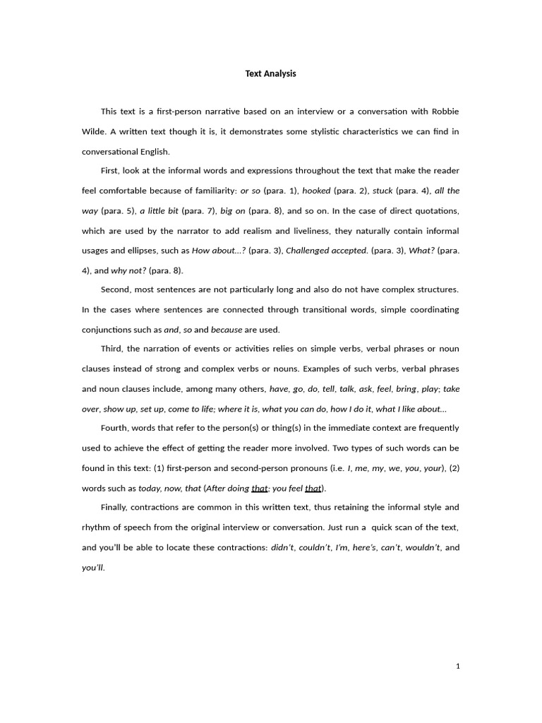 U1 Text Analysis | PDF