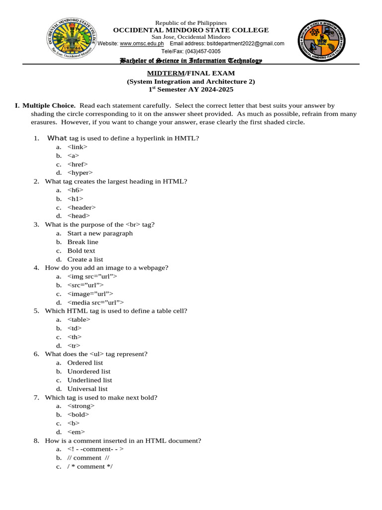 Midterm-Exam Tos | PDF