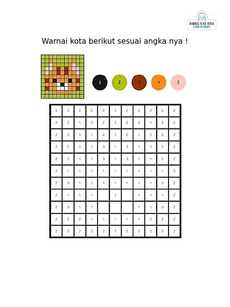 Warnai Kota Berikut Sesuai Angka Nya | PDF