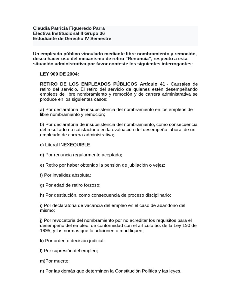 Electiva Renuncia | PDF