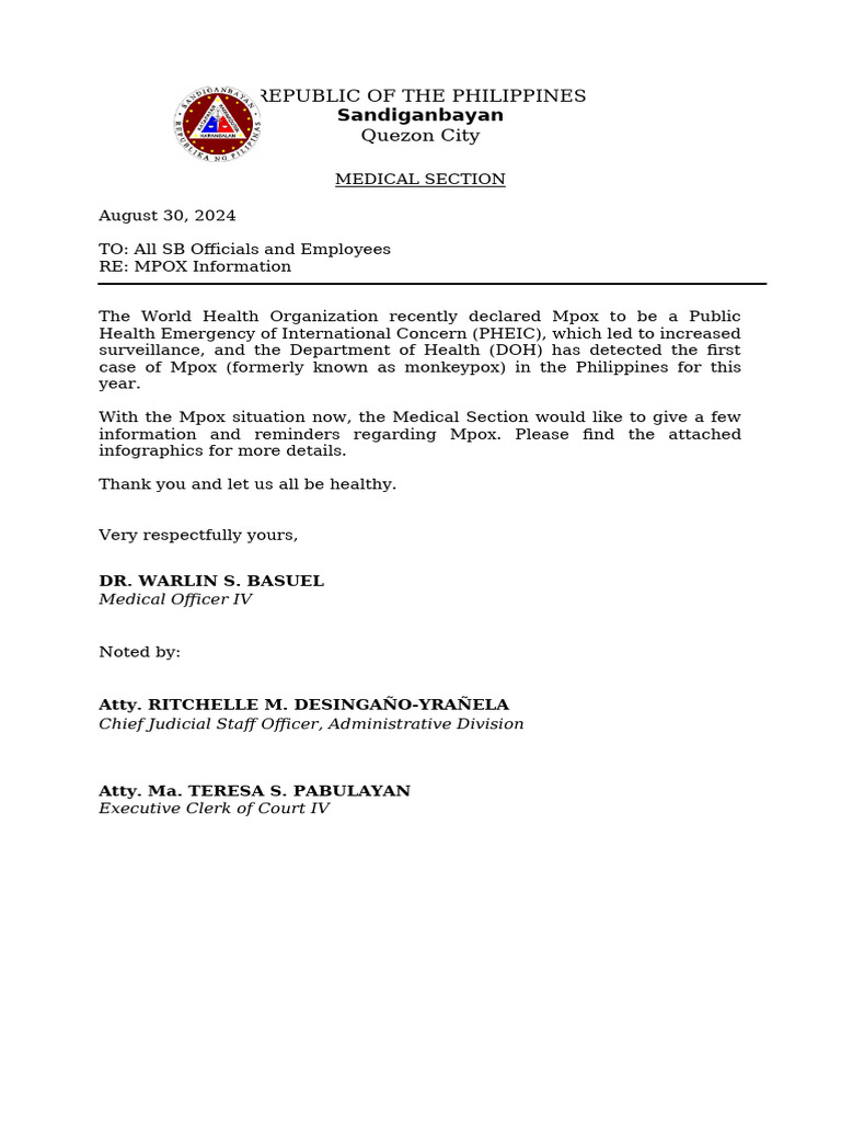 2024 Mpox Advisory | PDF