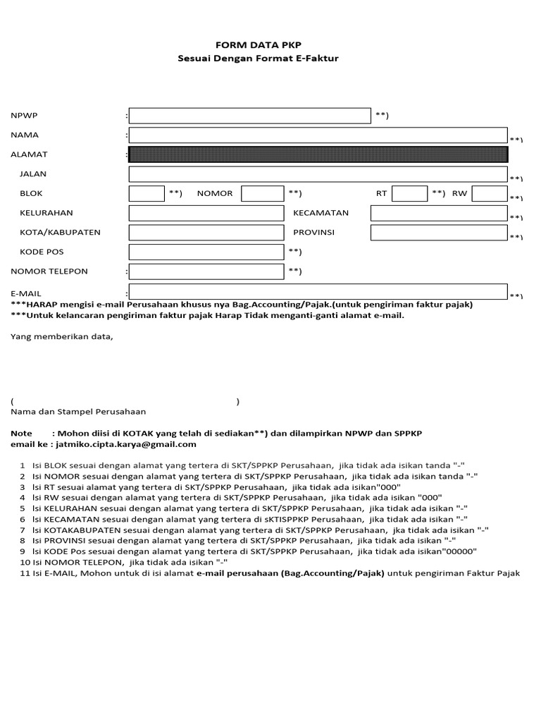 New FORM ISIAN DATA PKP | PDF
