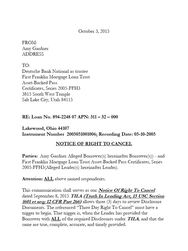 Rescind Letter Template | PDF