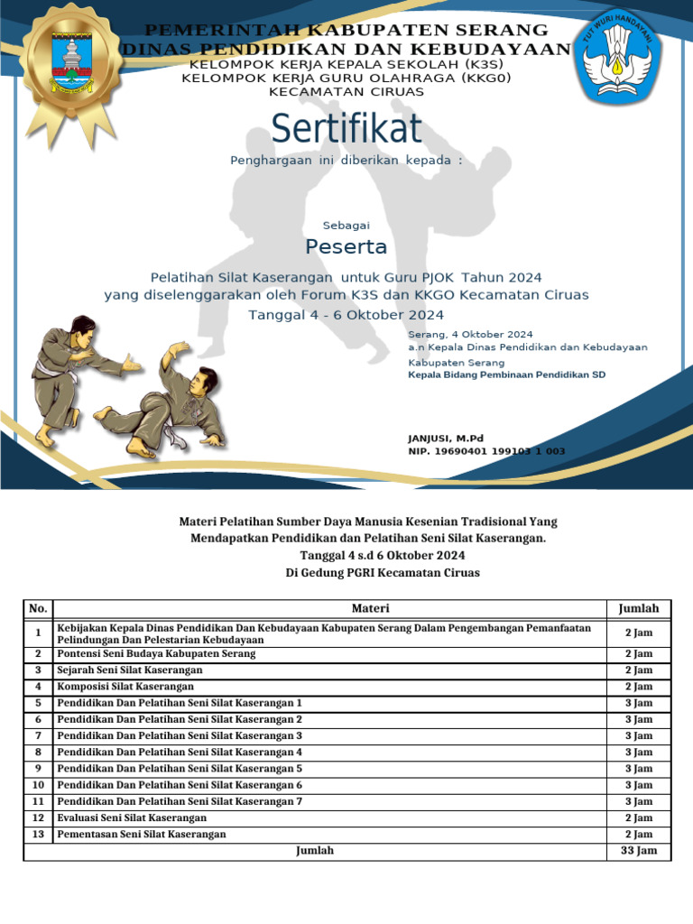 Sertifikat Silat | PDF
