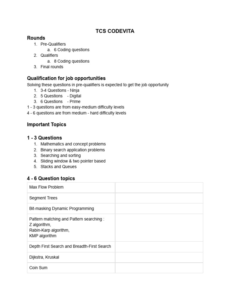 TCS Codevita - Challenges | PDF