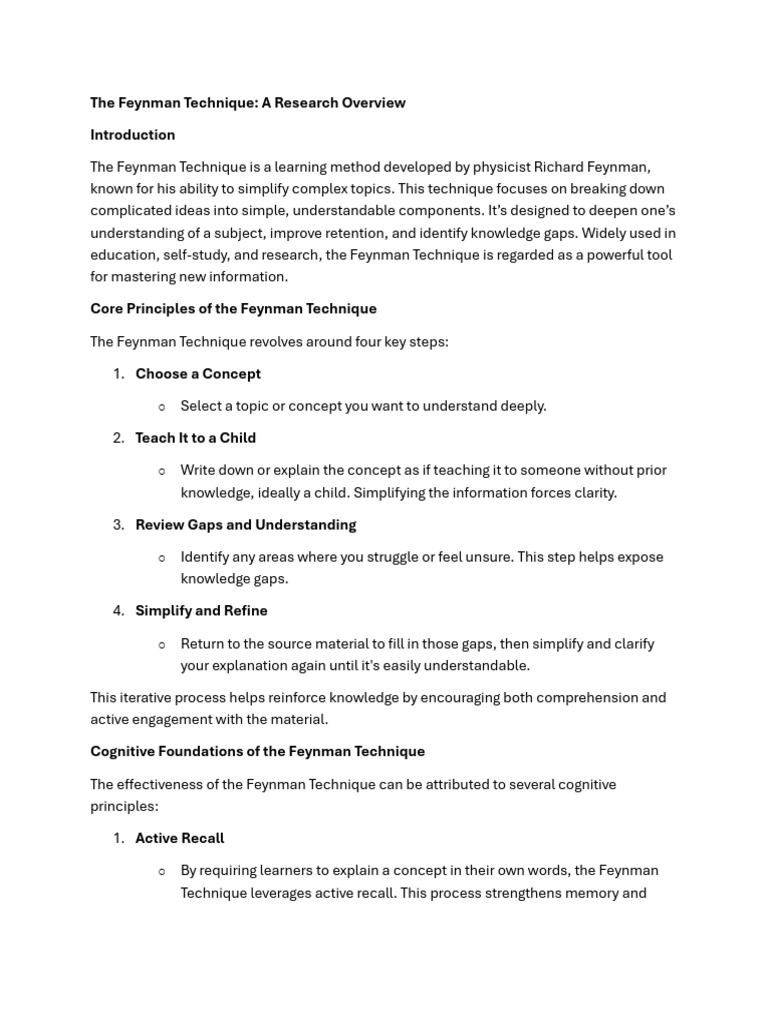 Research On Feynmen Technique | PDF