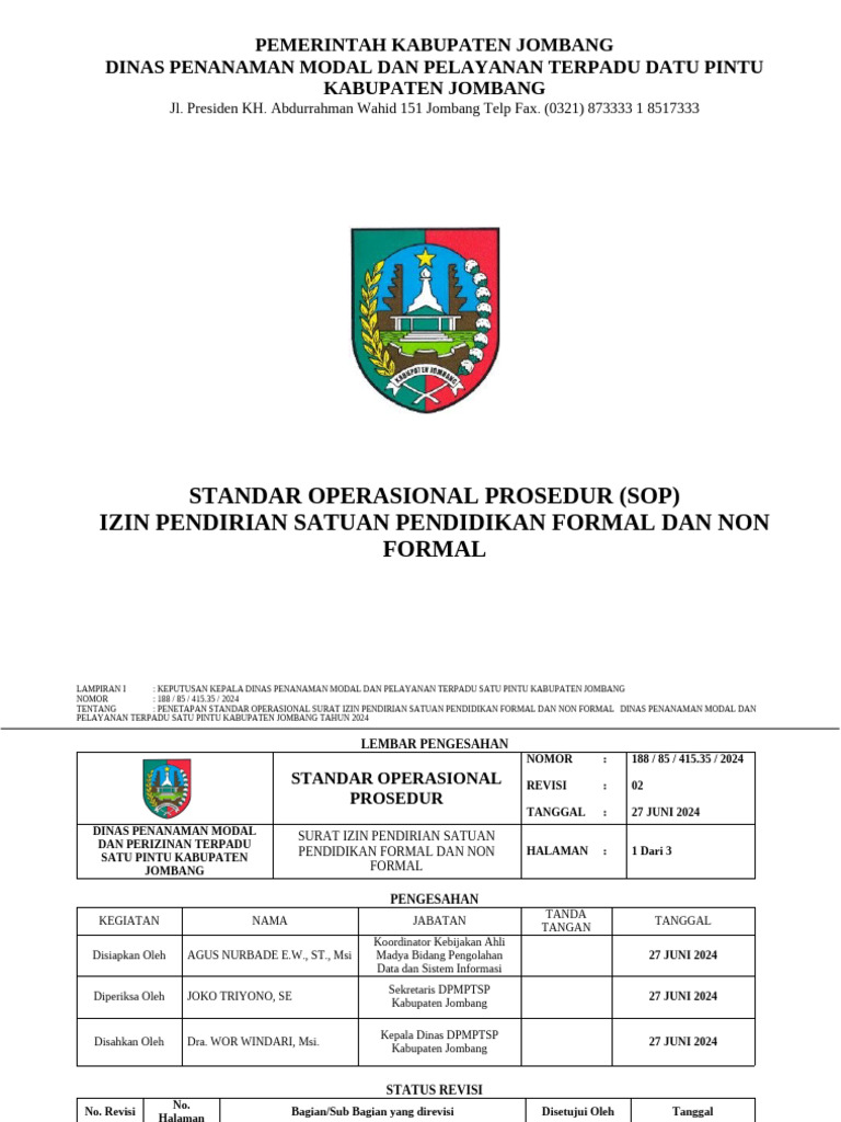 14. SOP SK TTE izin pendirian satuan pendidikan formal dan non formal | PDF