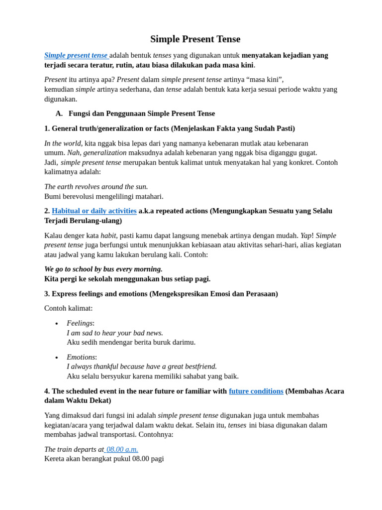 Simple Present Tense | PDF