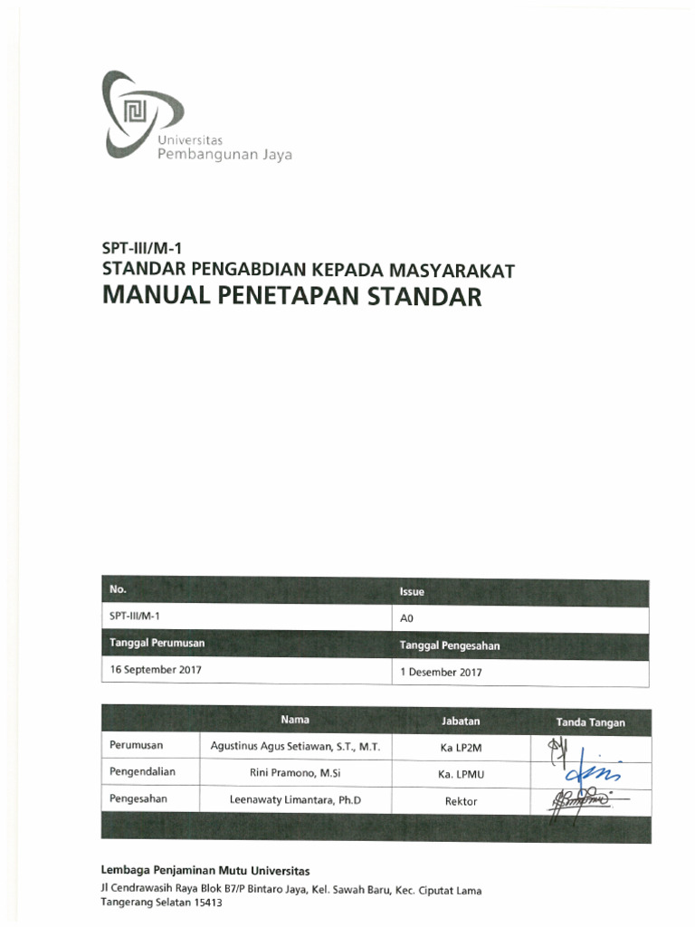 SPT-III-M-1 Manual Penetapan Standar | PDF
