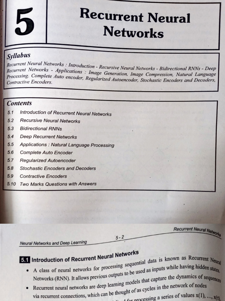 CCS355 Neural Network and Deep Learning Notes Unit 5 | PDF