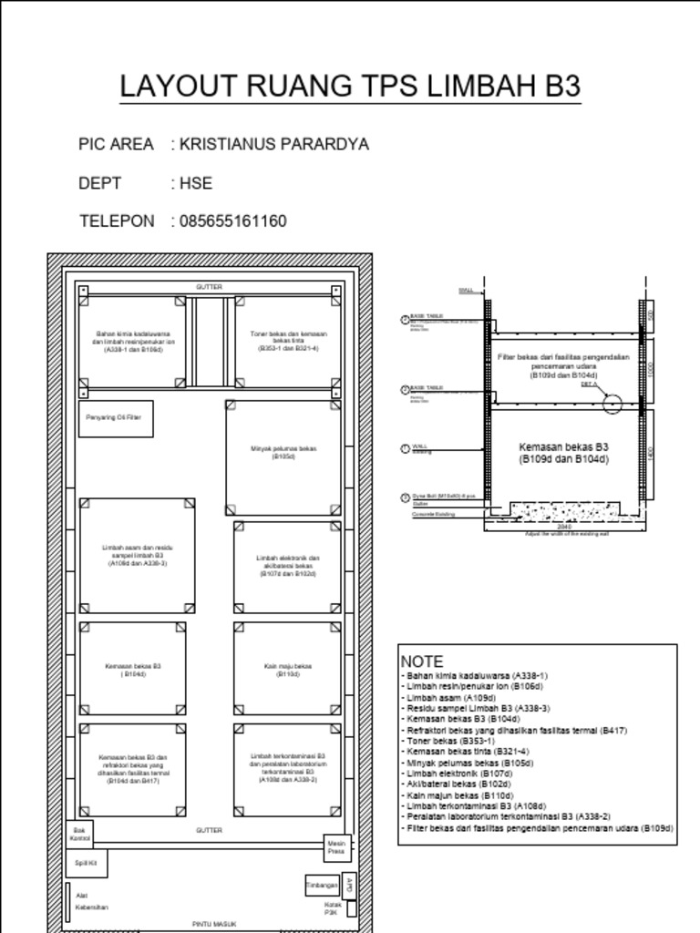 Layout Ruang TPS Limbah B3-Model | PDF