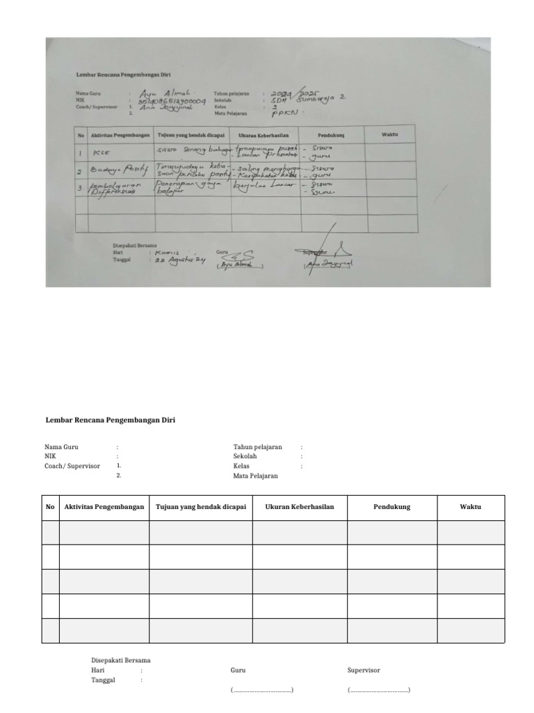 Lampiran 7 - Lembar Rencana Pengembangan Diri Pi | PDF