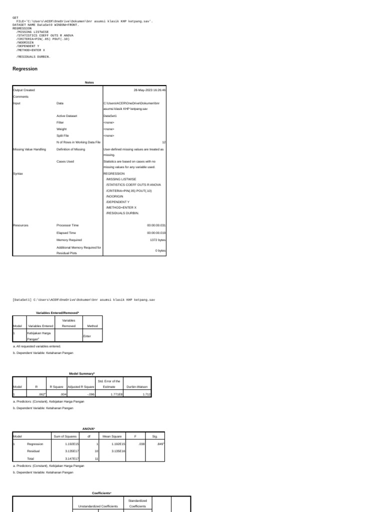 Autokorelasi KHP Ket Pang | PDF