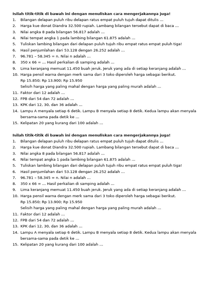 Latihan STS | PDF