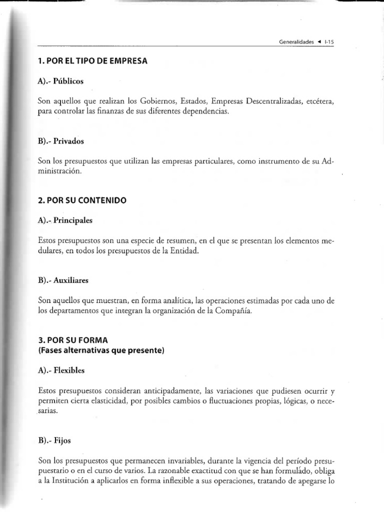 Clasificacion de Los Presupuestos | PDF