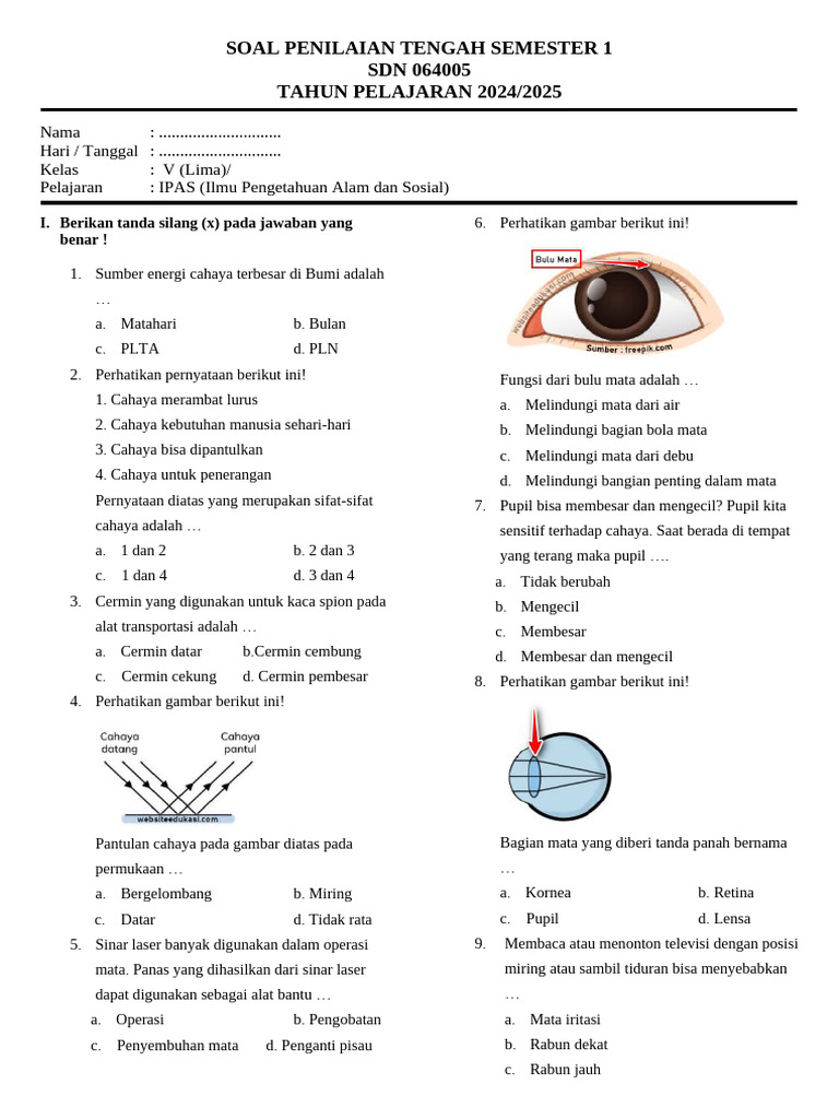 Soal Mid PTS Kelas 5 Ganjil 2024 Ipas | PDF