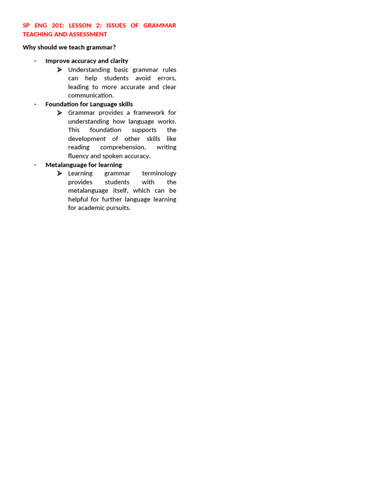 SP ENG 201 Lesson2 Handout | PDF