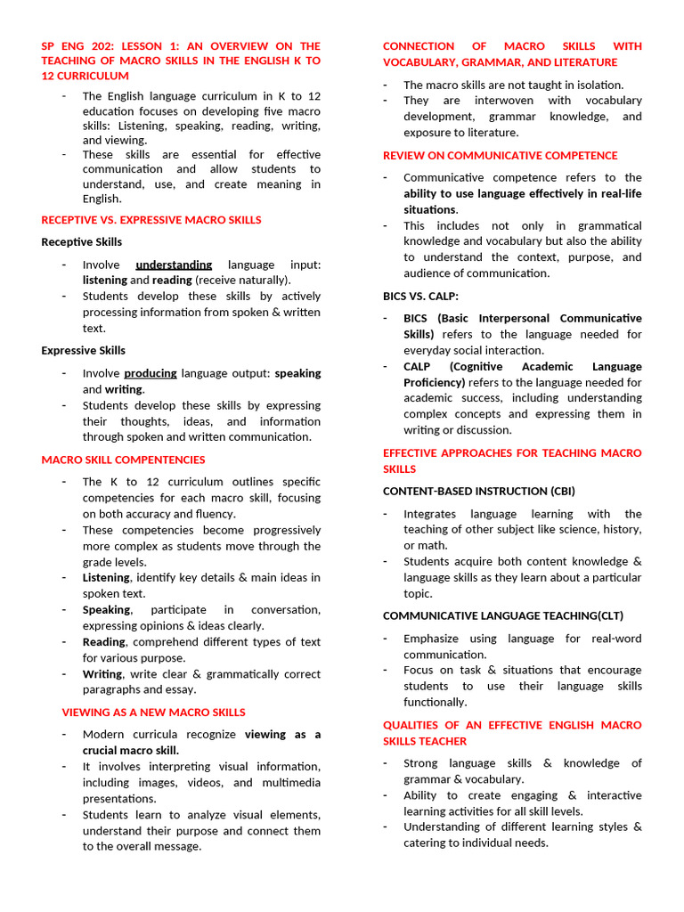 SP ENG 202 Handout | PDF