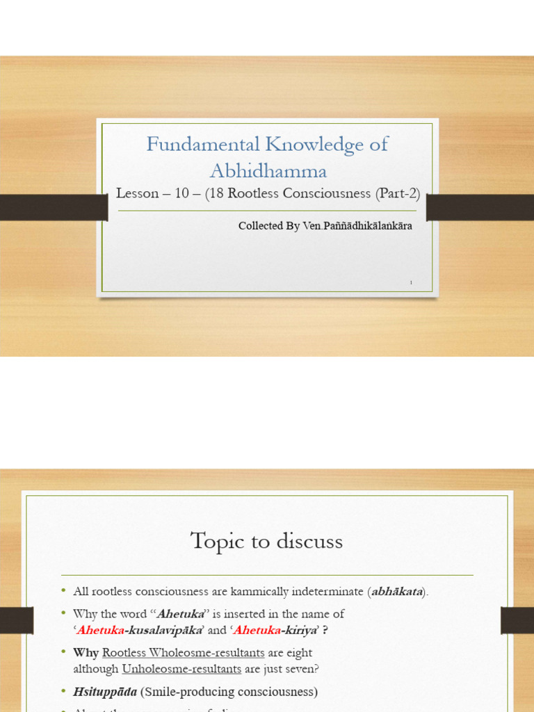 Lesson 10 - (18) Rootless Consciousness (Part-2) | PDF