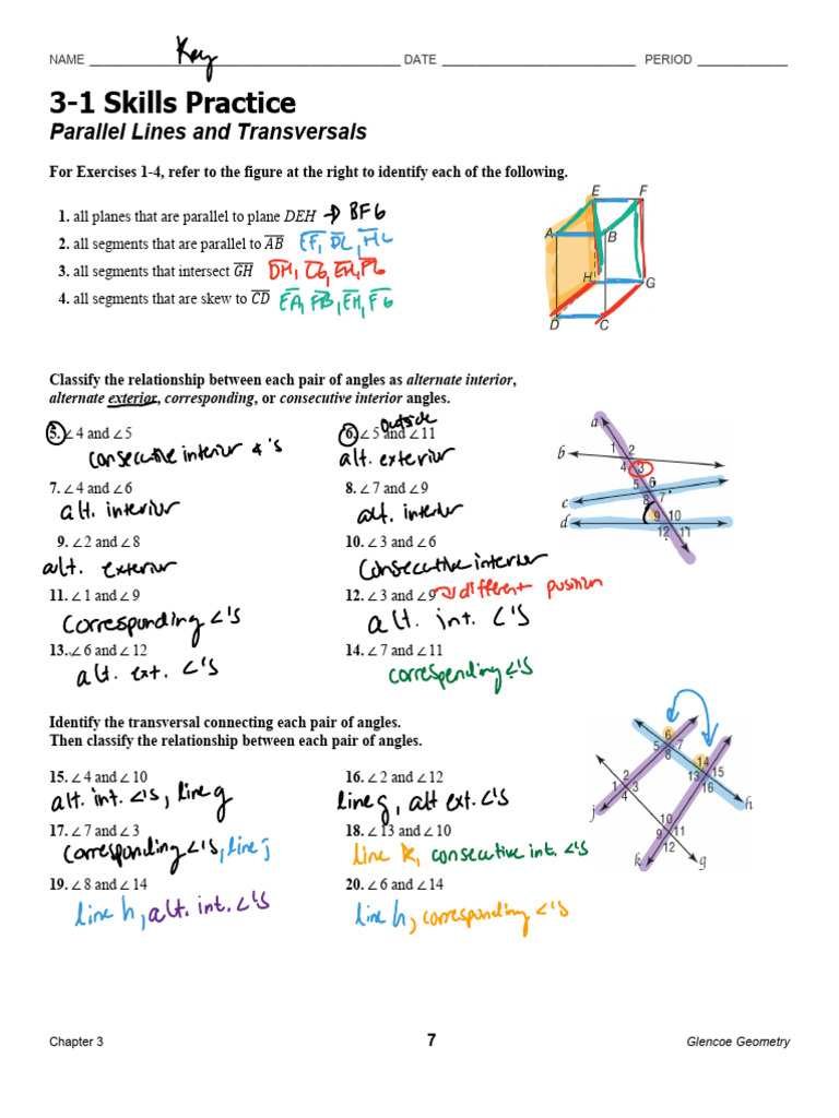 3 1 Skills Practice Keyy Pdf