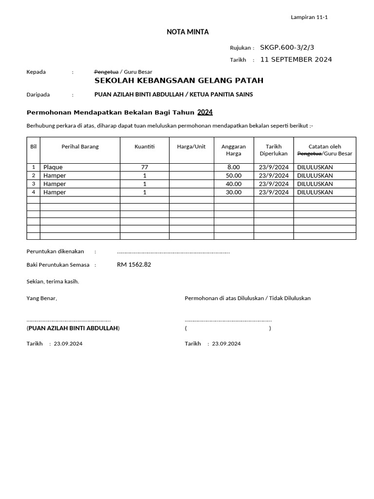 Nota Minta Sains Baru | PDF
