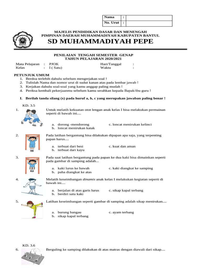 PTS PJOK Kls 2 Sem2 | PDF