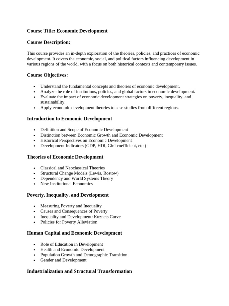 Economic Development | PDF